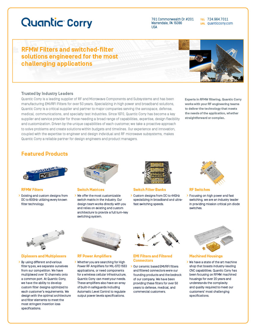 QuanticCorry_OneSheet_RFMW_Filters | Quantic Corry